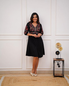 KARMA OUTFIT Casual Embroidered Women Black Top - Buy KARMA OUTFIT ...