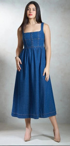 TIARO Women A-line Blue Above Knee/Mid Thigh Length Dress - Buy TIARO ...
