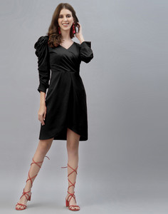 Selvia Women Bodycon Black Above Knee/Mid Thigh Length Dress - Buy ...