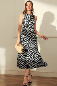 Ompax Women A-line Black Midi/Calf Length Dress - Buy Ompax Women A ...