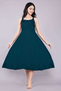 RK GURU Women Ethnic Dress Dark Green Midi/Calf Length Dress - Buy RK ...