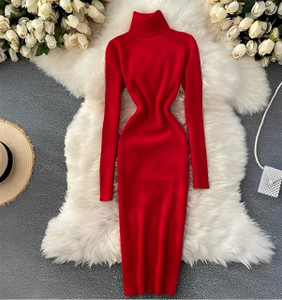 simran collections Women Bodycon Red Maxi/Full Length Dress - Buy ...