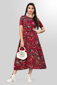 MAA FAB Women Maxi Brown Full Length Dress - Buy MAA FAB Women Maxi ...