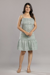 ROOP RANG APPARELS Women Fit and Flare Light Green Dress - Buy ROOP ...