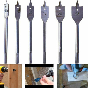 AS TOOL CENTER 6pc Flat Wood Drill Bit Set 10mm - 25mm Hex Drive ...