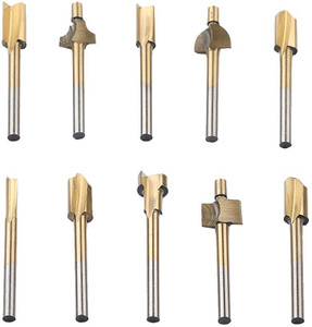 Lyla Set of 10pcs 1/8\ HSS Shank Titanium HSS Router Bit Trimmer For ...