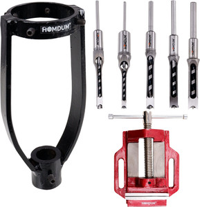 Homdum 5Pc Square hole drill bits wood mortising chisel Attachment Jig ...