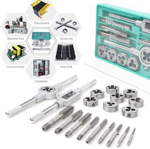 Mass Pro 20PCS Tap & Die Set-Metric Size M3~M12 Tap&Die Set Threading ...