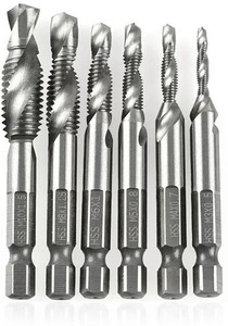 AS TOOL CENTER Combination Drill Tap Bit Set 6pcs Drill Tap Bits Metric ...
