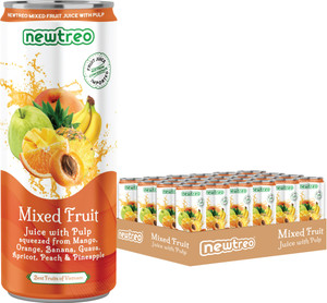 Newtreo Mixed Fruit Juice with Pulp 250ml 24 Cans Pack Price in India ...