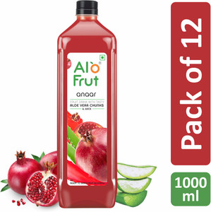 ALOFRUT Anaar Aloevera Chunks & Juice 1000ml | Ready to Serve Fruit ...