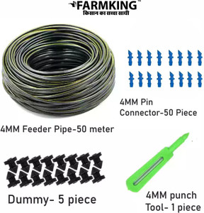 FARMKING 4MM Feederline Pipe with 4mm Pin Connector (50 Meter) Drip ...