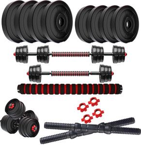 JASMINE 10kg PVC Weights Set | 4x 2.5kg Plates, Dumbbell Rods ...