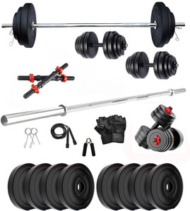 Spirax 30 kg 30kg Gym Kit: 3 Straight Rod & Dumbbell Rods Adjustable ...