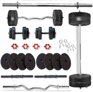 Andfit 30kg Weight Training Kit: Includes 3ft Curl Rod, Straight Rod ...