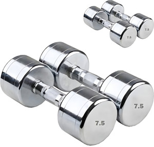 YDV Steel Dumbbells (7.5 kg X 2) 15 kg Set, Fitness Heavy Duty Solid ...