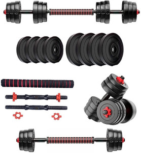 BodyFit Dumbbell Set Weight Plates Combo Home Gym Set Muscle Building ...