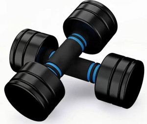 AMAN FIT Black Powder-Coated 5Kg Pair Steel Dumbbell Set for Home Gym ...
