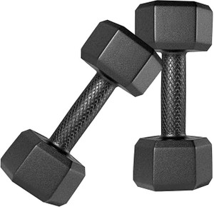 ARRUNS PVC HEXA Dumbbell Set, 1 Pair Dumbbells, Hex Dumbbells, Home Gym ...