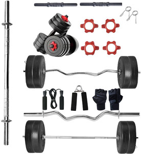 Spirax 40 kg 40kg PVC Gym Combo - Dumbbell Rod, 3ft Curl & 3ft Straight ...
