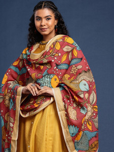 Taavi Pure Cotton Hand Painted Women Dupatta - Buy Taavi Pure Cotton ...