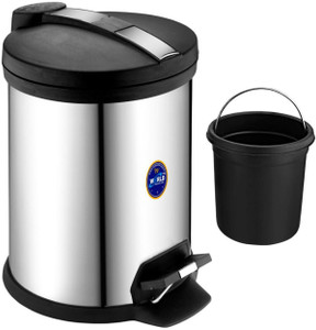 MS WORLD Stainless Steel Pedal Dustbin with Lid & Removable Bucket for ...