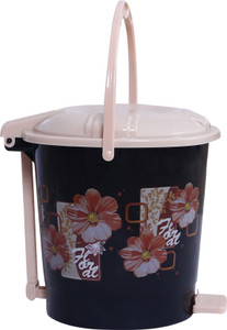 Heart Home Durable Floral Print Plastic Pedal Dustbin For Kitchen ...