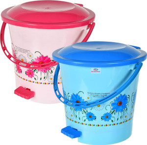 Heart Home Plastic Flora Pedal Dustbin for Kitchen|Bedroom|5 Liter|Pack ...