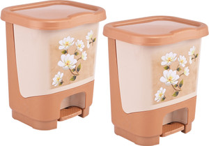 KUBER INDUSTRIES 2 Pcs Plastic 11 Ltr Dustbin with Lid & Removable ...