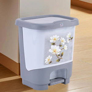 Heart Home 11 Ltr Plastic Dustbin with Lid & Removable Bucket | Floral ...