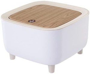 ONTRIP Mini Dustbin, Plastic Waste Storage Garbage Mini Waste Bin Wood ...