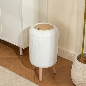 AMAR IMPEX Modern Kitchen Compost Dustbin , White Ribbed Design Plastic ...