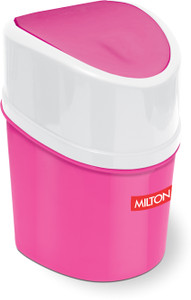 MILTON Elite Waste Dustbin with Flap Lid Desktop Trash Can Topbin, Pink ...