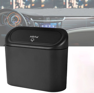 Maitri Compact Pressing Type Car Trash Can with Lid - Portable Garbage ...
