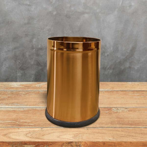 Vizinox Stainless steel Rose Gold Dustbin for Home, Office, Bathroom ...