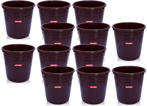 Wonder Plastic WBP 101 Open Dustbin for Home/Office/Kitchen, 12 Pc, 6 ...