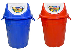 mastBus 2 Piece Plastic Dustbin for Home and Kitchen Big 60 litres with ...