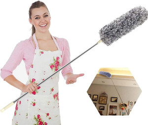 Eninter Microfiber Feather Duster with 100'' Telescopic Stainless Steel ...