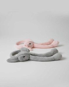 Labhatiahub PINK&GREY Ears Air Pump Earmuff for Girls/Women Winter Cute ...