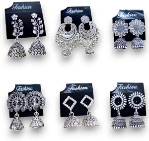 Flipkart.com - Buy SP Traders Set of 6 Oxidised silver Earrings for ...