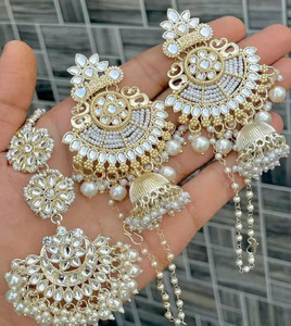 Flipkart.com - Buy HHJEWELRY WHITE TRANDING EARRINGS MAANGTIKKA COMBO ...