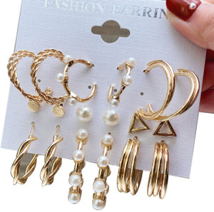 Flipkart.com - Buy Celestique Korean Earrings 9 pcs combo set Alloy ...