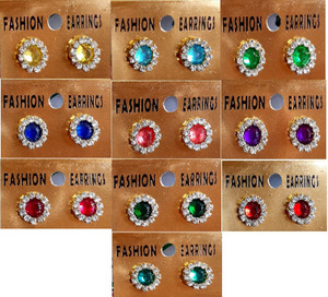 Flipkart.com - Buy SCFPKPR Small 10 Pair Earring Stud Cutting Stones ...