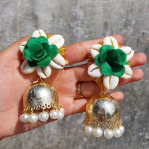 Flipkart.com - Buy SilvAura Green flower and shell jhumka Alloy Jhumki ...