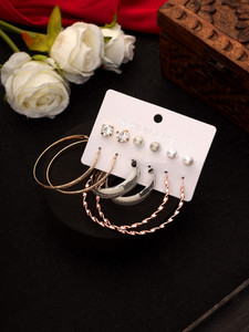 Flipkart.com - Buy DESTINY JEWEL'S New Multiple Color Big Hoop & Stud 6 ...