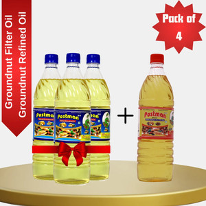 Postman Refined Groundnut and Cold Pressed Filter Groundnut Oil Plastic ...