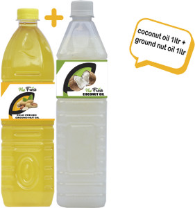 Nat fresh 100%PURE COMBO OF 1ltr Ground nut and 1ltr Coconut Oil ...