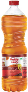 Emami Healthy & Tasty Strong Kachchi Ghani Mustard Oil 1L PET Bottle ...
