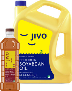 JIVO Cold Press Soyabean Oil 5L with Mustard Oil 1L (Pack of 6L ...