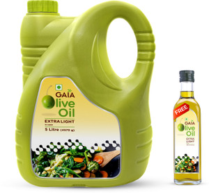 GAIA Extra lite Olive oil 5 Ltr with 250ml Olive oil Free Olive Oil Can ...